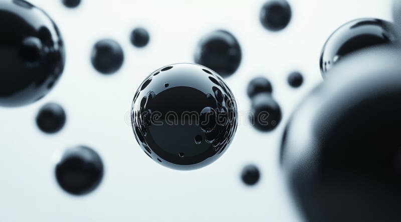 Floating Black Spheres Create an Artistic Display Against a Light ...