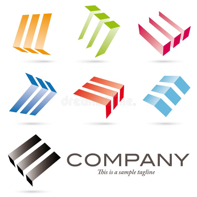 Floating Blocks Company Logo and Design Elements Stock Vector ...