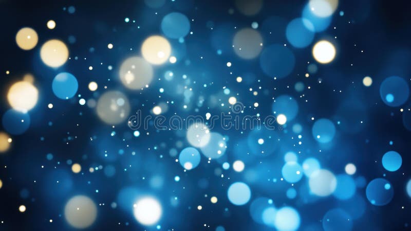 Floating Blue Dots with Blinking Lights Create a Vibrant 2D Abstract ...