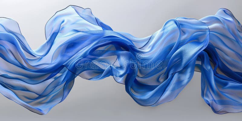 Floating blue fabric stock illustration. Illustration of element ...