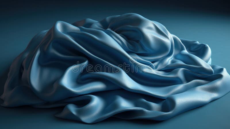 Floating Blue Fabric, Ai Generative. Generative Ai Stock Image - Image ...