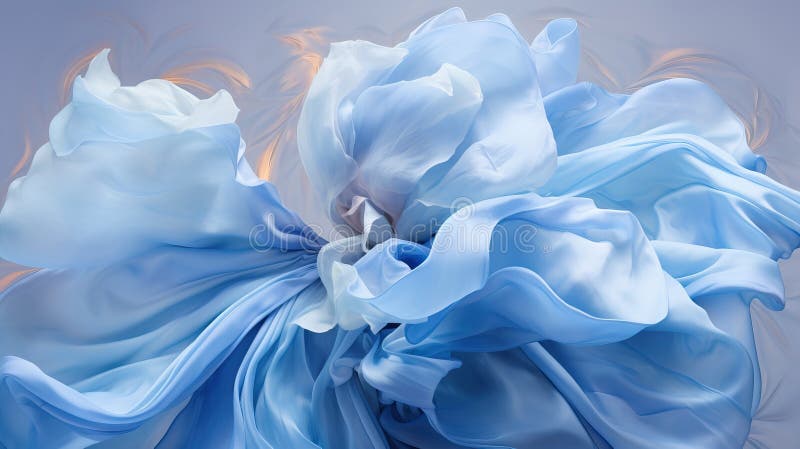 Floating Blue Flowers in Futuristic Chromatic Waves AI Generated Stock ...