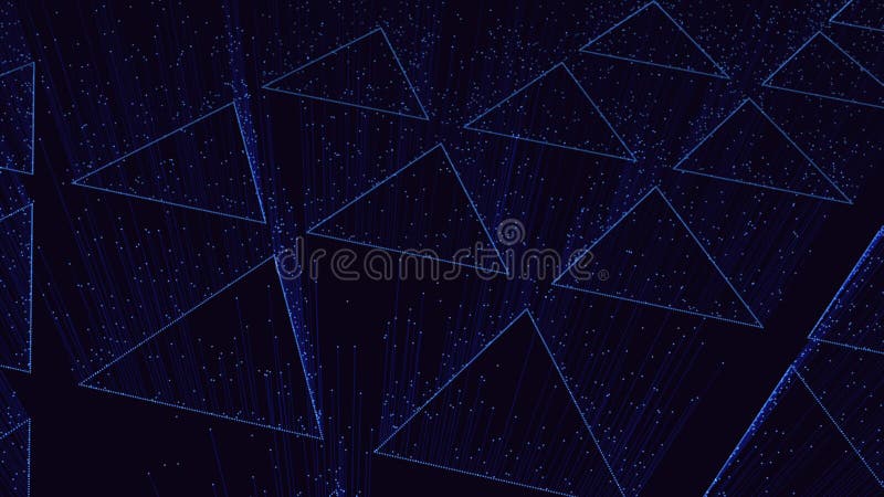 Floating Blue Triangles a Mesmerizing Pattern of Glowing Depth Stock ...