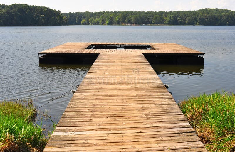 Floating Boat Dock Lake Landscape Stock Photo - Image of acworth ...