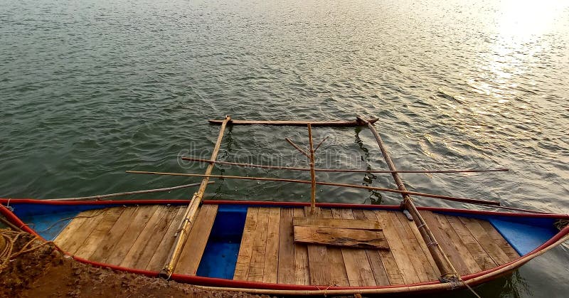 Floating boat in the river stock image. Image of boat - 238053143