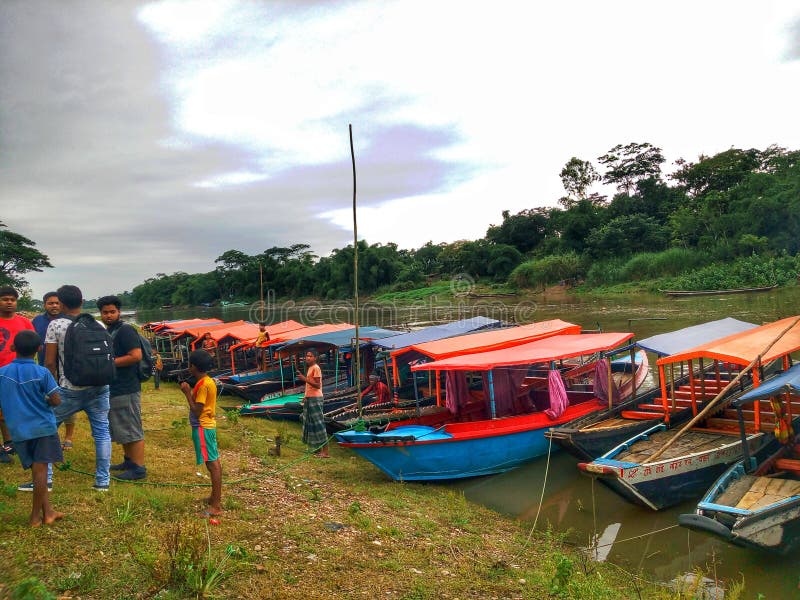 Floating boats editorial stock photo. Image of passengers - 116396523