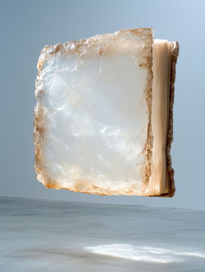 Floating Book Made of Stone Stock Illustration - Illustration of shadow ...