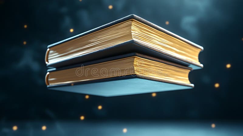 Floating Books with Elegant Spines Stock Illustration - Illustration of ...