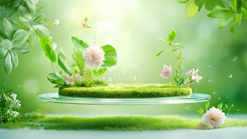 Floating Botanical Display: Creative Nature Art with Flowers and ...