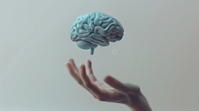 The Floating Brain Model. AI Generated Stock Image - Image of ...