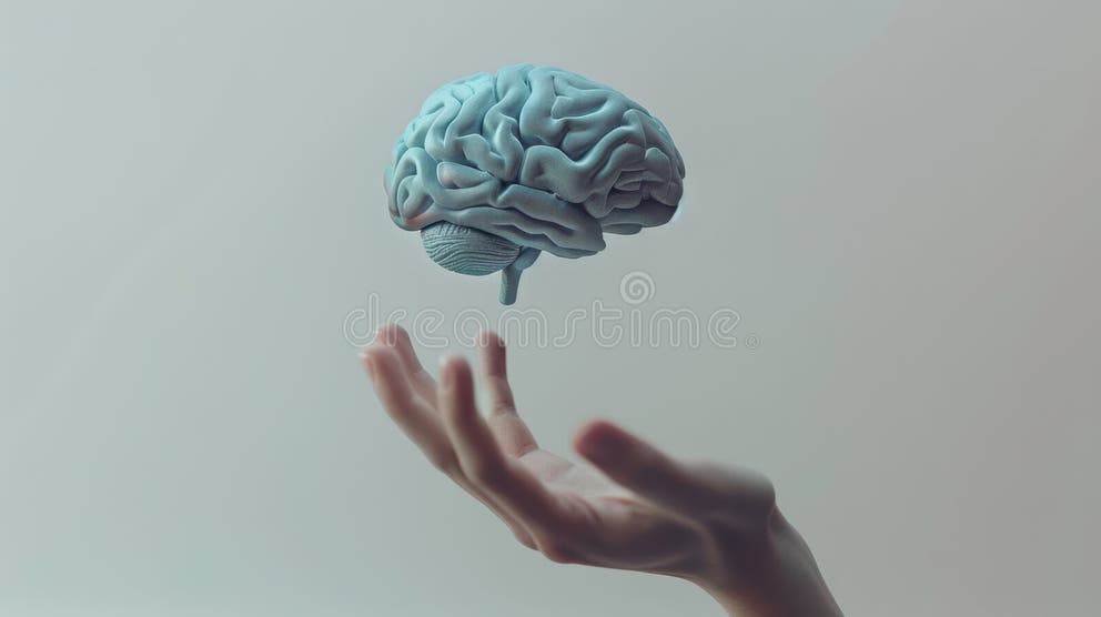 The Floating Brain Model. AI Generated Stock Image - Image of ...