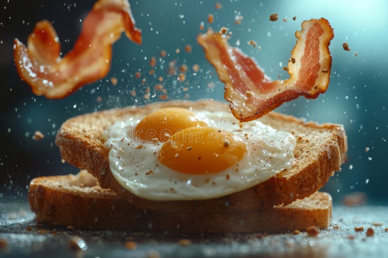 Floating Breakfast in Zero Gravity Featuring Fried Eggs, Bacon, and ...