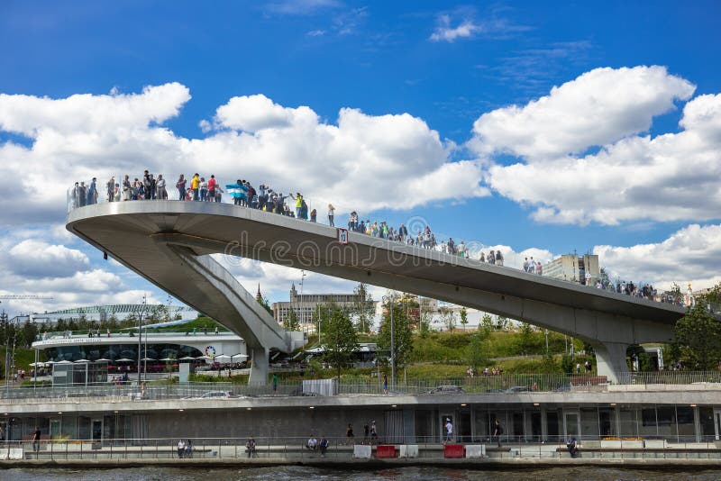 Floating Bridge in Zaryadye Park in the Center of Moscow Editorial ... Floating Bridge in Zaryadye Park in the Center of Moscow Editorial ...