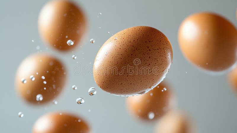 Floating Brown Eggs, a Collection of Floating Brown Eggs Against a ...