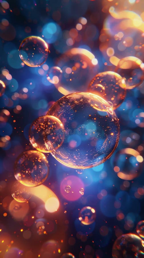 Floating Bubbles in the Air Stock Photo - Image of generative, sunlight ...