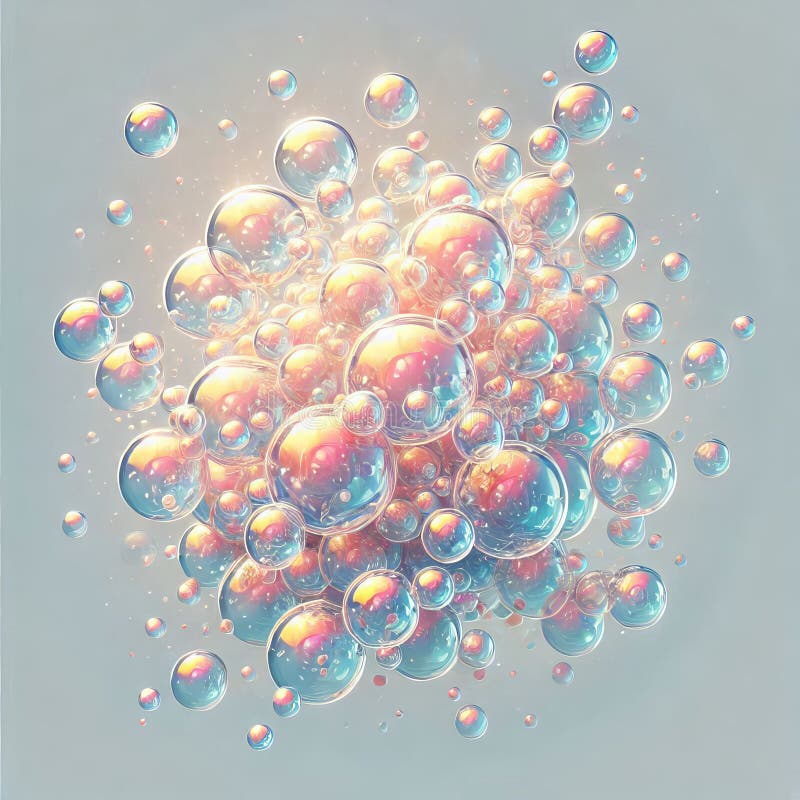 Floating Bubbles a Cluster of Delicate Transparent Bubbles in so Stock ...