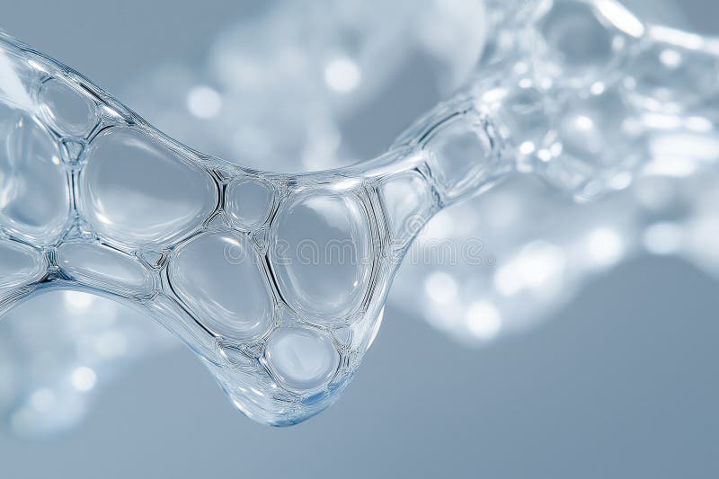 Suspended Air Bubbles Glow Softly Inside Illuminated Translucent Gel ...