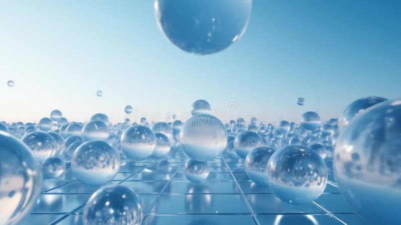 Ethereal Bubble Drift - 4K Tranparent Spheres in Soft Blue Gradient ...