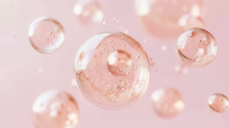 Floating Bubbles in Soft Pink Liquid Creating a Beautiful Texture Stock ...