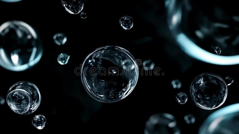 Aesthetic View of Floating Bubbles in Dark Water Environment Stock ...