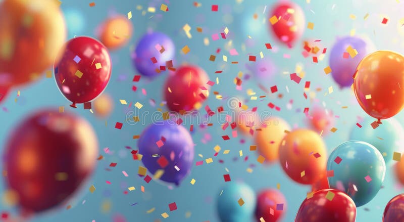 Floating Bunch of Balloons stock photo. Image of helium - 318932568