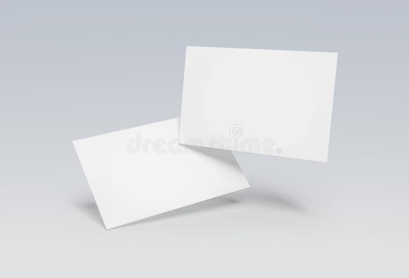 Floating Business Card Mockup Isolated 3d Rendering Stock Illustration ...
