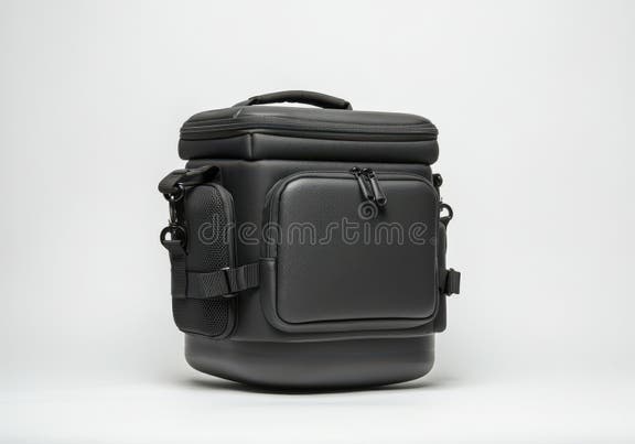 A Floating Camera Bag with Padded Compartments, on a Solid White ...