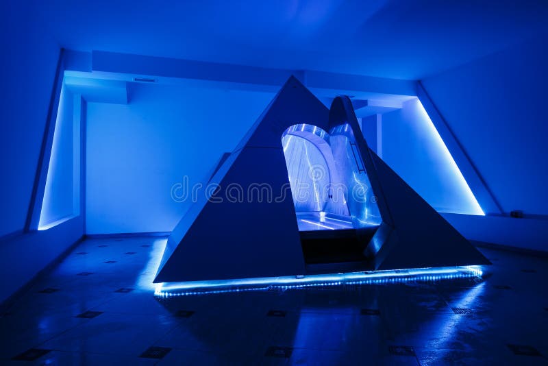 Floating Camera in the Form of a Pyramid in the Recreation Center Stock ...