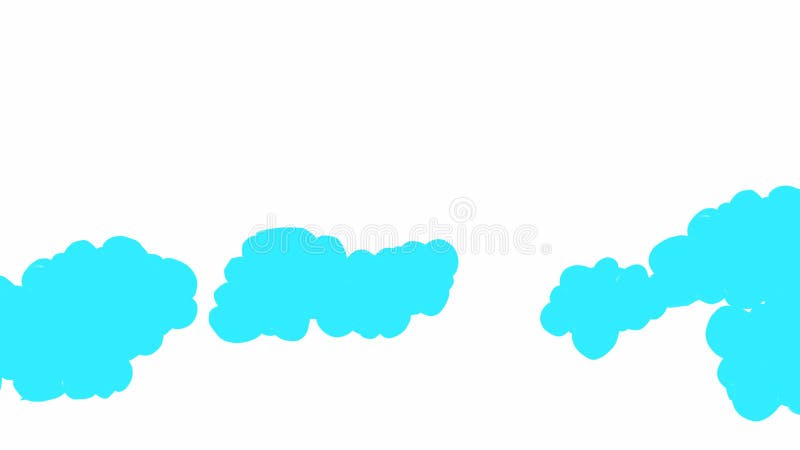 Floating Cartoon Clouds on a White Screen. Stock Video - Video of ideas ...