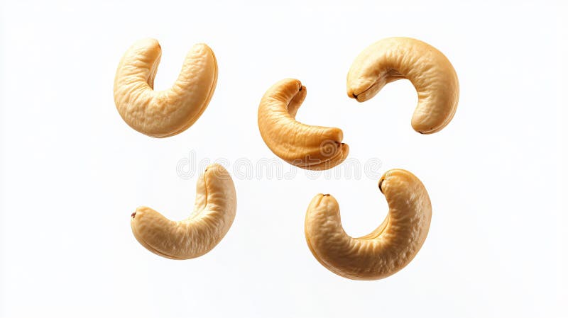 Floating Cashew Nuts: Top View of Four Nuts in Air - Nut Photography ...