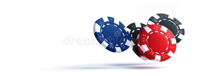 Floating Casino Chips on White Background. Generative Ai Stock ...