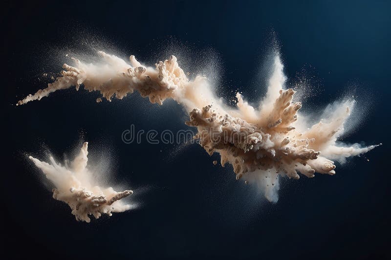 Floating Chalk Dust Texture: Beige Powder Particles in Motion Against a ...