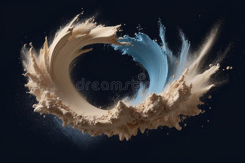 Floating Chalk Dust Texture: Beige Powder Particles in Motion Against a ...