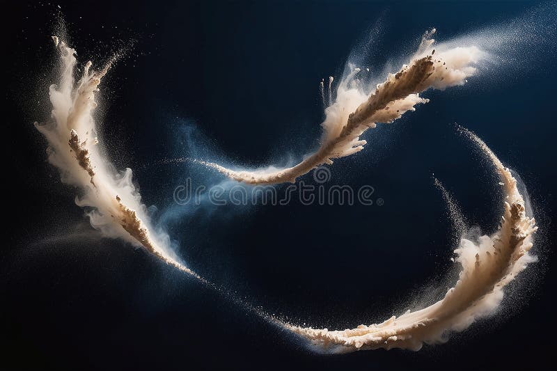 Floating Chalk Dust Texture: Beige Powder Particles in Motion Against a ...