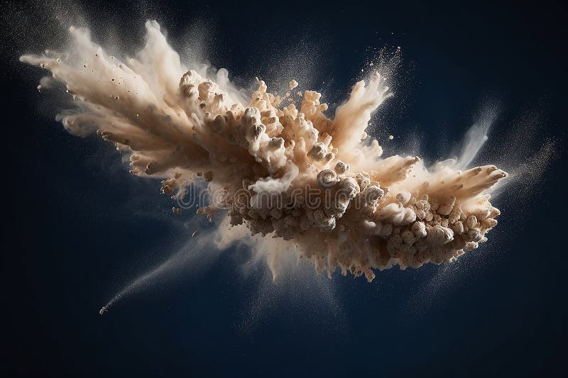 Floating Chalk Dust Texture: Beige Powder Particles in Motion Against a ...
