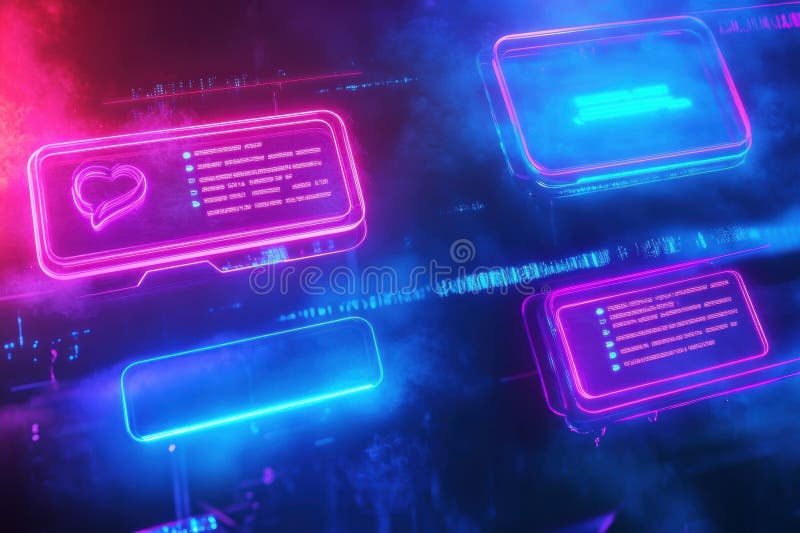 Floating Chat Bubbles with Glowing Notifications Create an Immersive ...