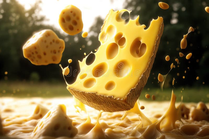 Floating Cheese Blocks Create a Whimsical Culinary Display in Afternoon ...