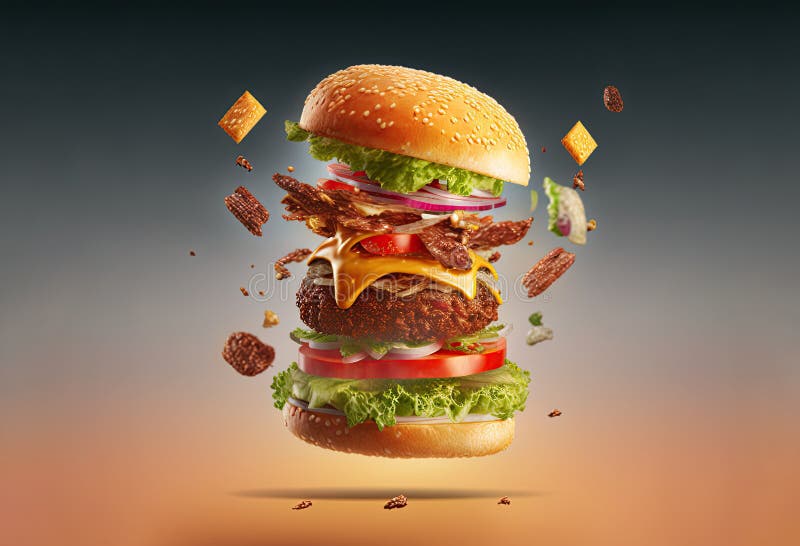 Fast Food Floating Stock Illustrations – 658 Fast Food Floating Stock ...