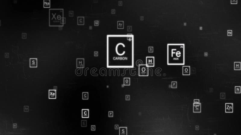 Floating Chemical Elements in Black Space Stock Video - Video of ...
