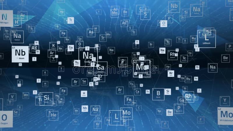 Floating Chemical Elements in Digital Space Stock Footage - Video of ...