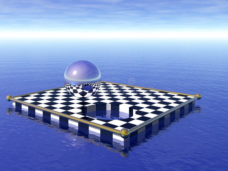 Floating chess board stock illustration. Illustration of chess - 10220915