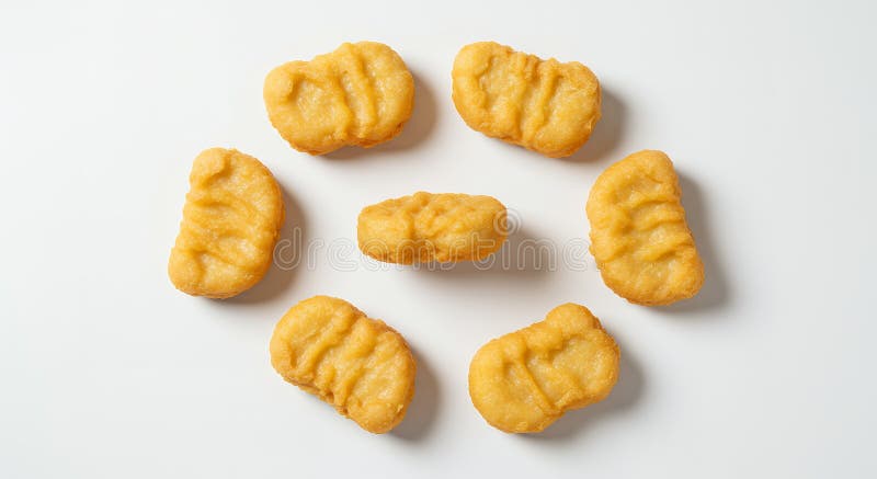 Floating Chicken Nuggets on White Background Stock Illustration ...