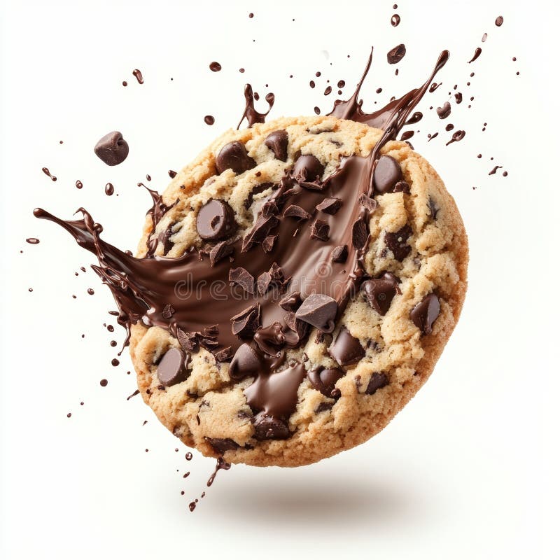 Floating Chocolate Chip Cookie, Isolated on Transparent Background ...