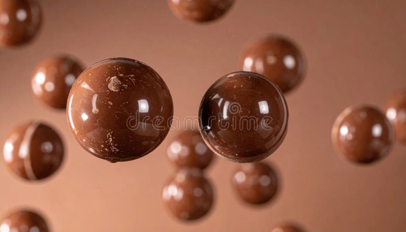 Floating Chocolate Spheres Create a Magical Stock Photo - Image of ...