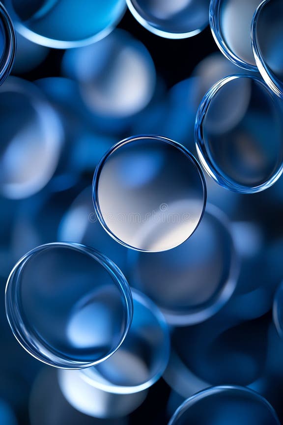 Floating Circle Background with Blue Hues for Science and Technology ...