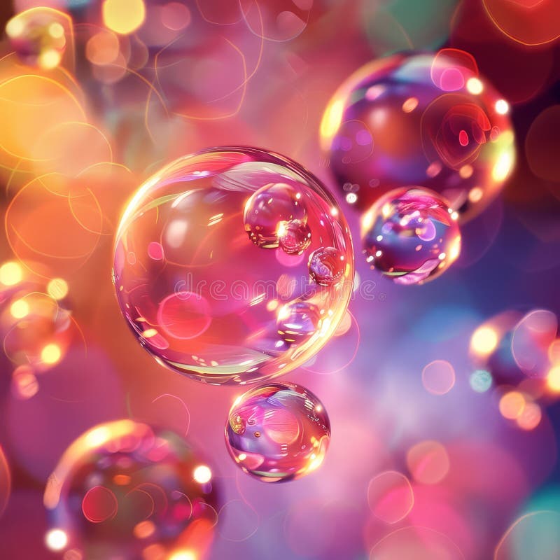 Floating Circles and Spheres Create a Colorful, Bright Design Stock ...