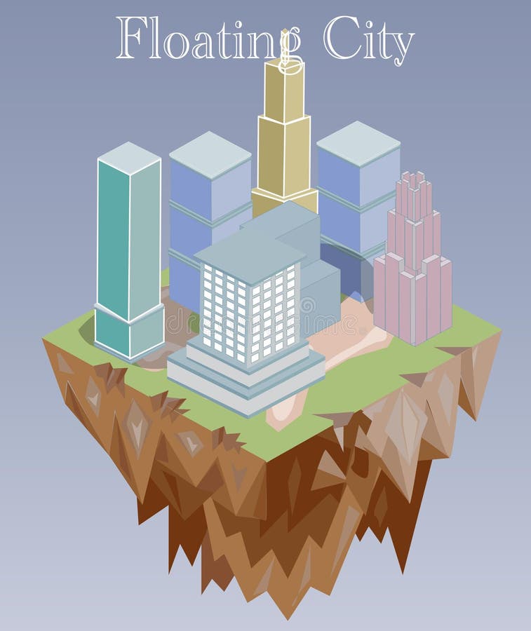 Floating City Game Level Map Icon Stock Vector - Illustration of earth ...