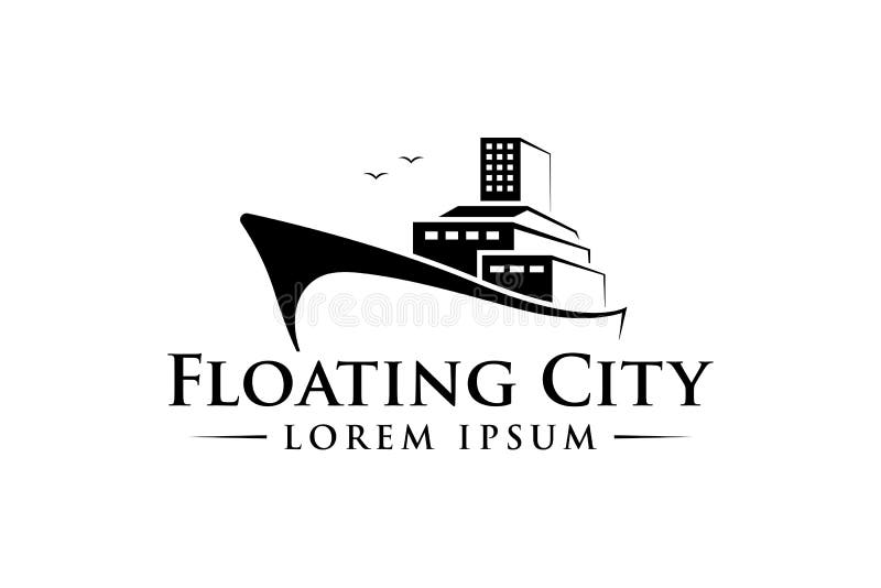 Floating city logo design stock vector. Illustration of mansion - 247382273