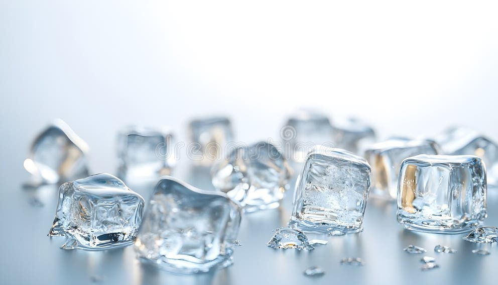 Floating Clear Ice Cubes Isolated Asset Stock Photo - Image of cubes ...