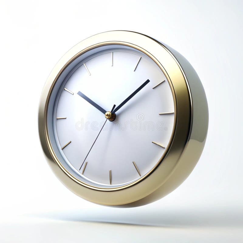 Clock Floating Isolated on White Background Stock Illustration ...